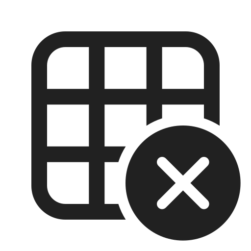 Table dismiss regular - User Interface & Gesture Icons Table dismiss regular - User Interface & Gesture Icons