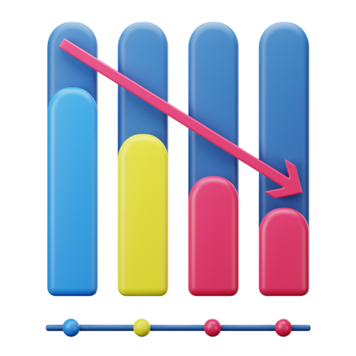 Bar chart negative descending - Business & Finance Icons Bar chart negative descending - Business & Finance Icons