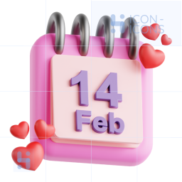 Icono Calendario de san valentin en PNG y SVG