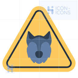Wolf-Warnschild Icon in PNG und SVG